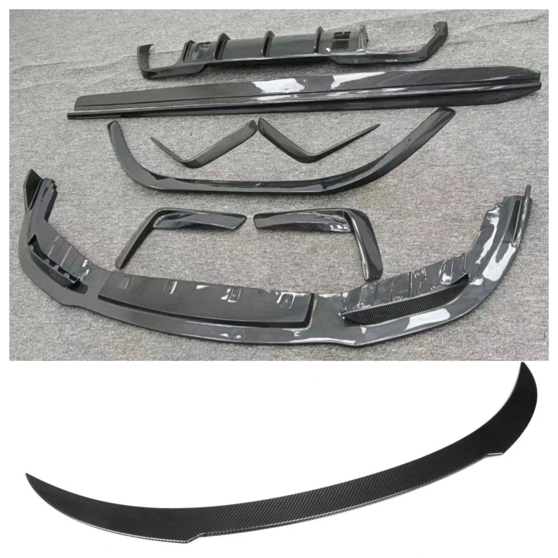 Body-Kit-Dry-Carbon-Fiber-Front-Rear-Lip-Side-Skirt-Tail-Wing-for-BMW ...