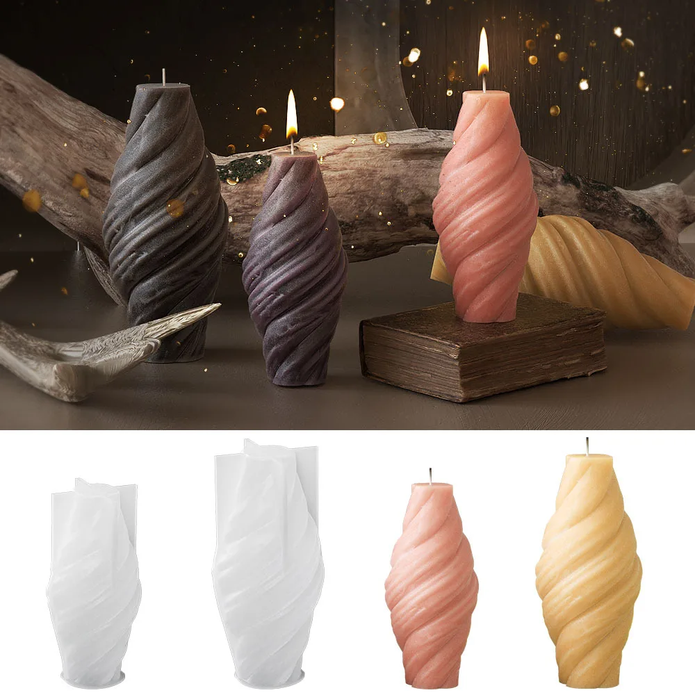 3D-Column-Swirl-Candle-Mold-Wave-Shaped-Twisted-Cone-Spiral-Silicone ...