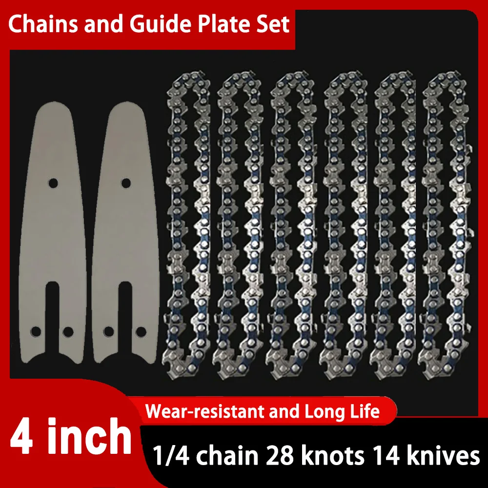 4-Inch-Saw-Blade-Chainsaw-Chains-and-Guide-Bar-Mini-Steel-Chains ...
