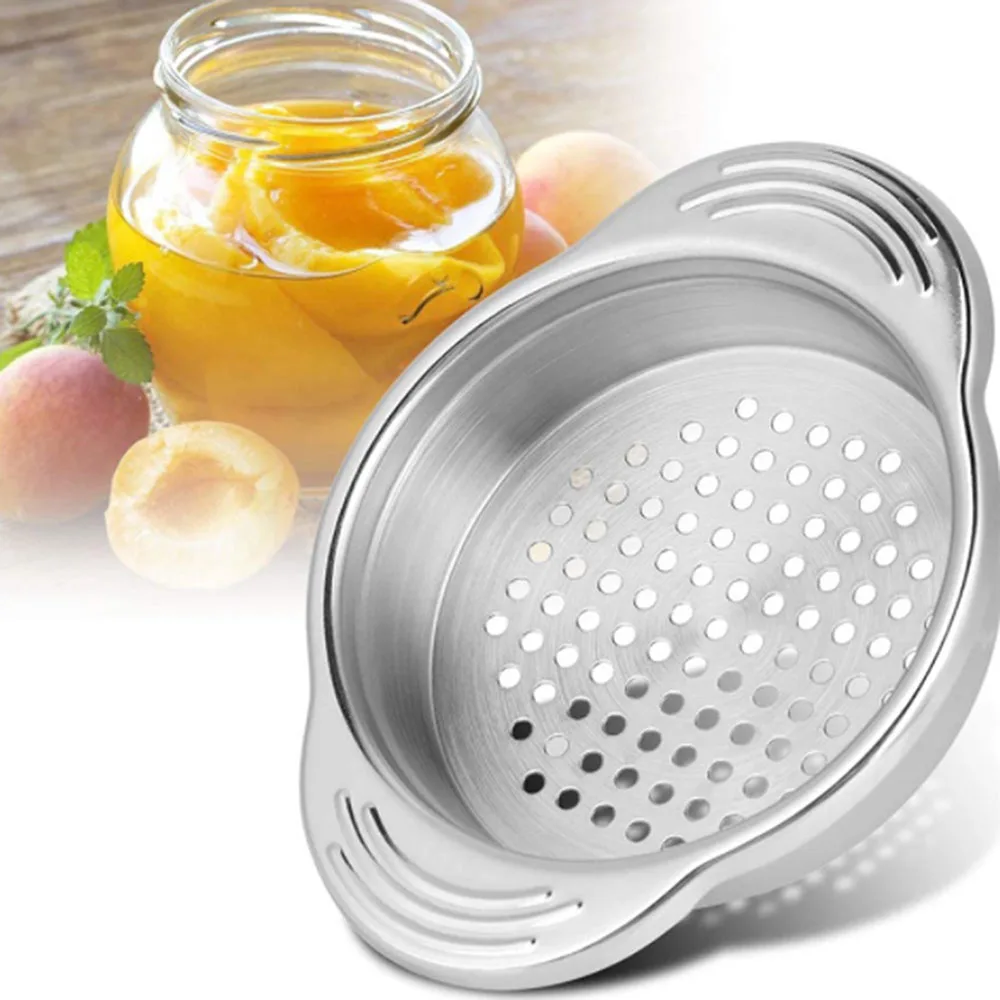 Stainless Steel Food Can Strainer Sieve Tuna Press Lid Oil Drainer ...
