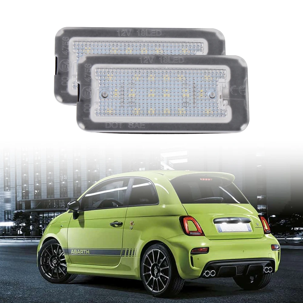 Car-License-Number-Plate-Lights-For-Fiat-500-Abarth-500-2Pcs-LED ...