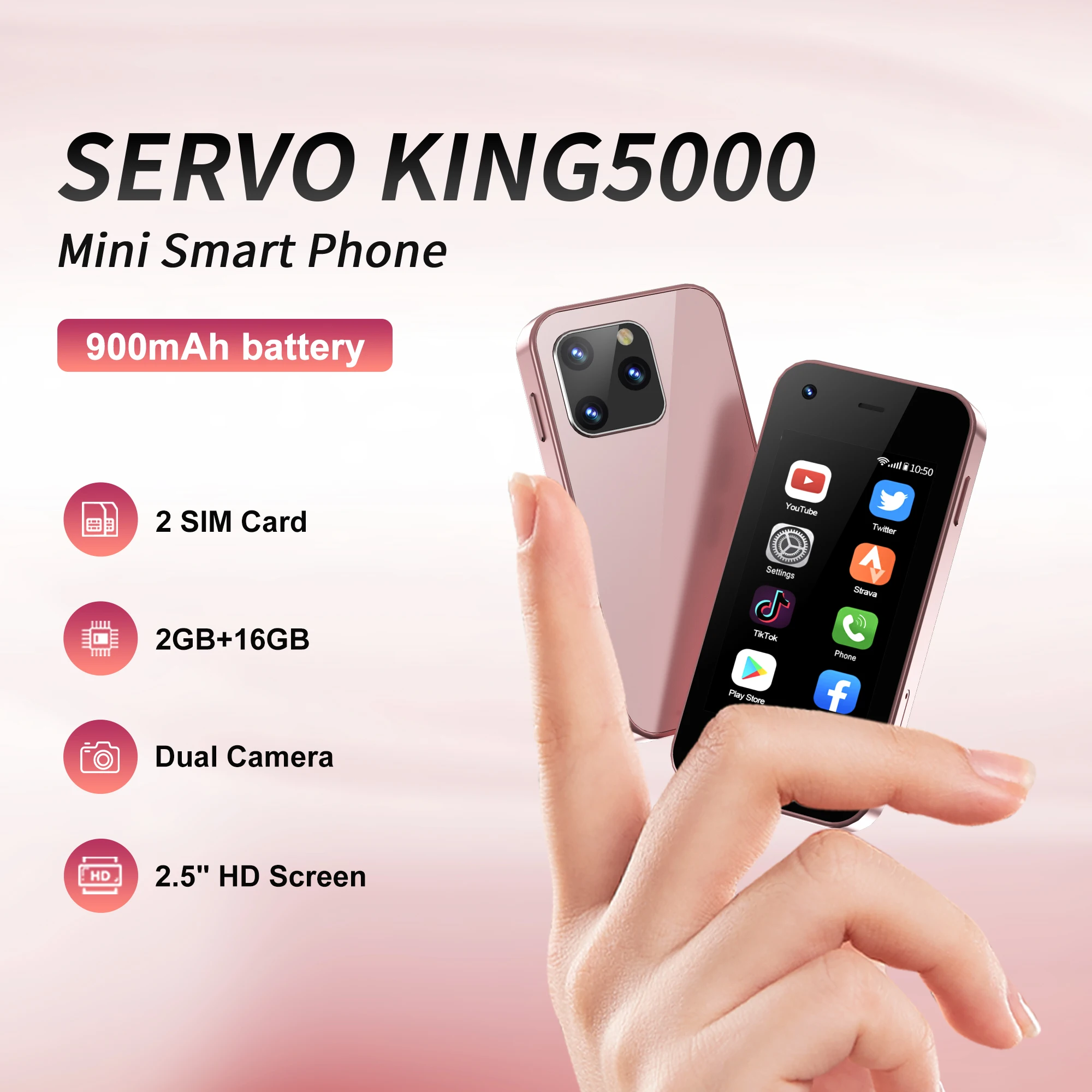 SERVO-Super Mini Smartphone KING5000, 3G WCDMA, Système Android Play ...