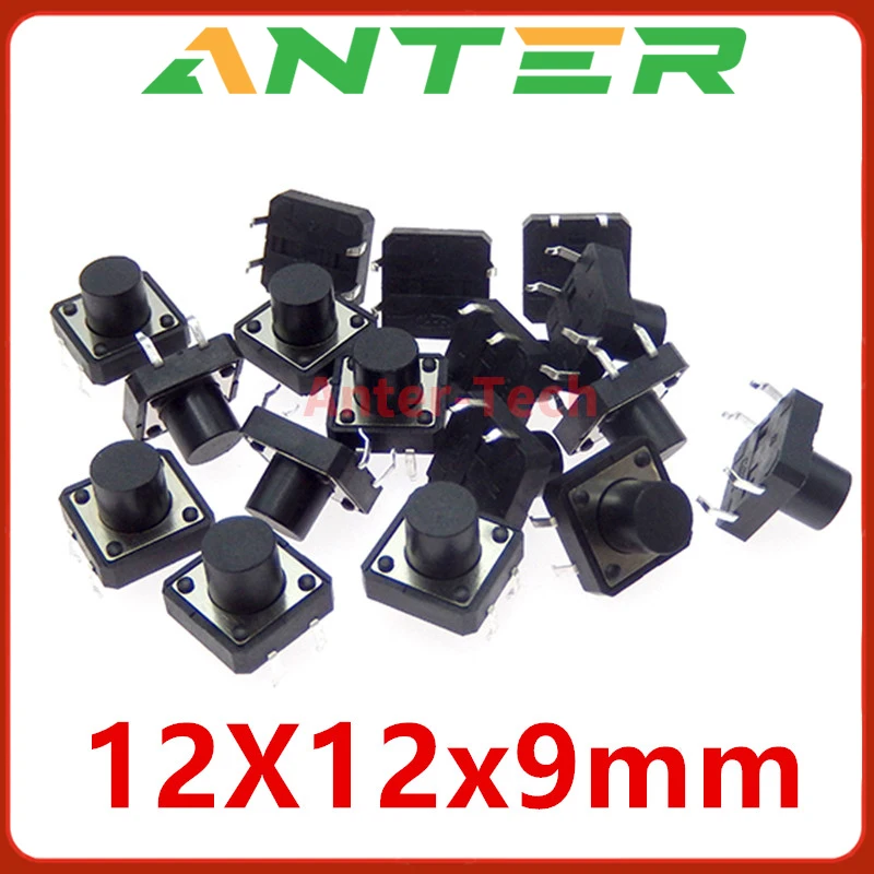 20PCS 12X12x9mm 4PIN dip TACT push button switch Micro key power ...