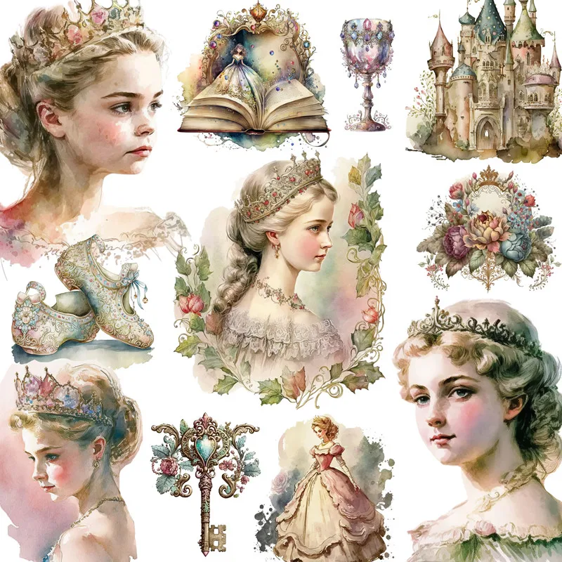 Retro-Princess-Stickers-Crafts-And-Scrapbooking-stickers-kids-toys-book ...