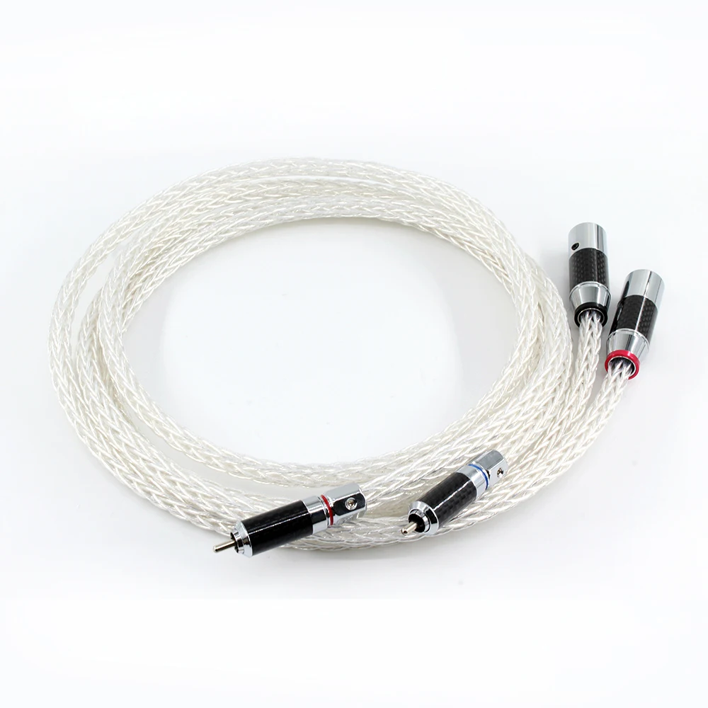 1Pair-OCC-Silver-plated-XLR-Audio-cable-Balance-cable-RCA-Male-TO-XLR ...