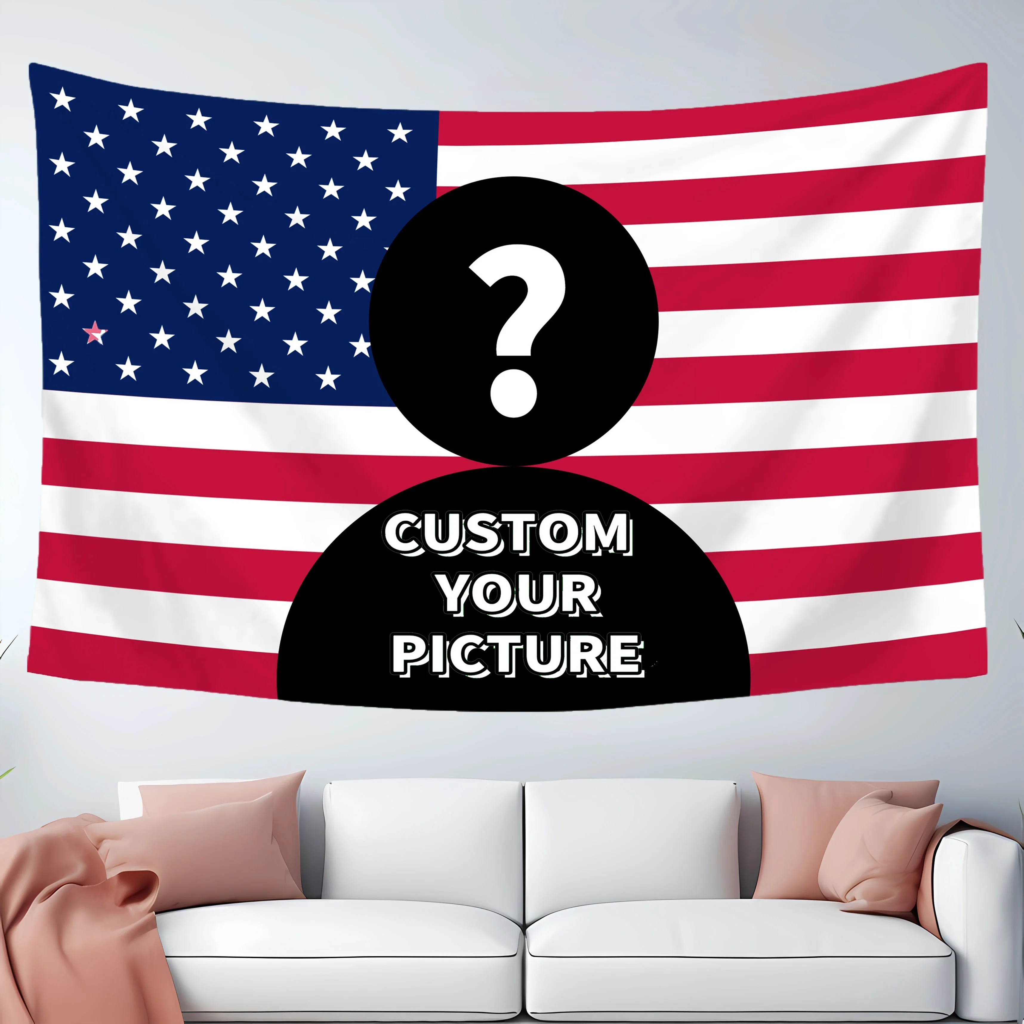 Custom Pink Or Blue American Flag Personalized with Your Image, Fun ...