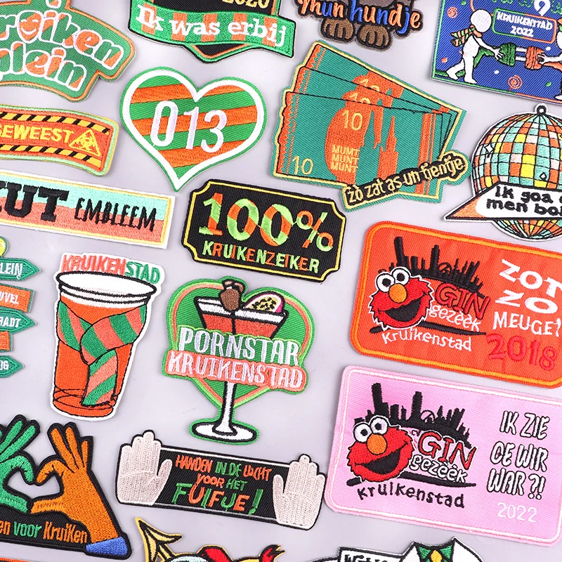 Carnaval-Kruikenstad-Embleem-Ijzer-Op-Patches-Voor-Kleding-Groen-En ...