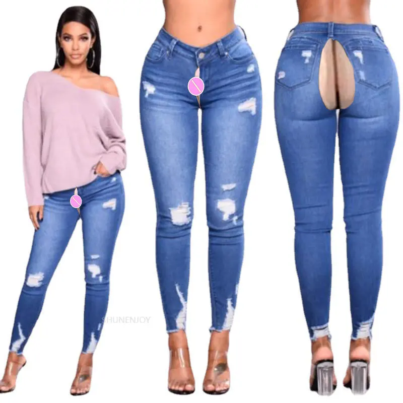 Invisible-Zipper-Open-Crotch-Pants-Fashion-Elastic-Ripped-Jeans-Women-Ladies-Pants-Trousers-Sexy ...