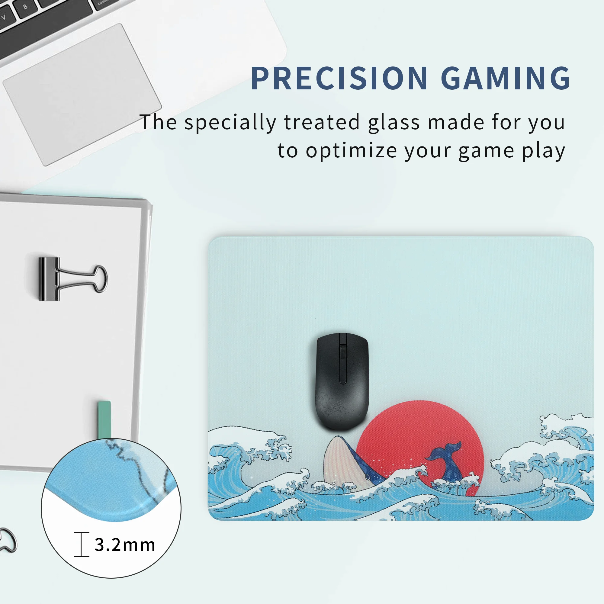 XVX-Coral-Mar-tem-tico-Gaming-Desk-Mat-Mousepad-De-Vidro-Temperado ...