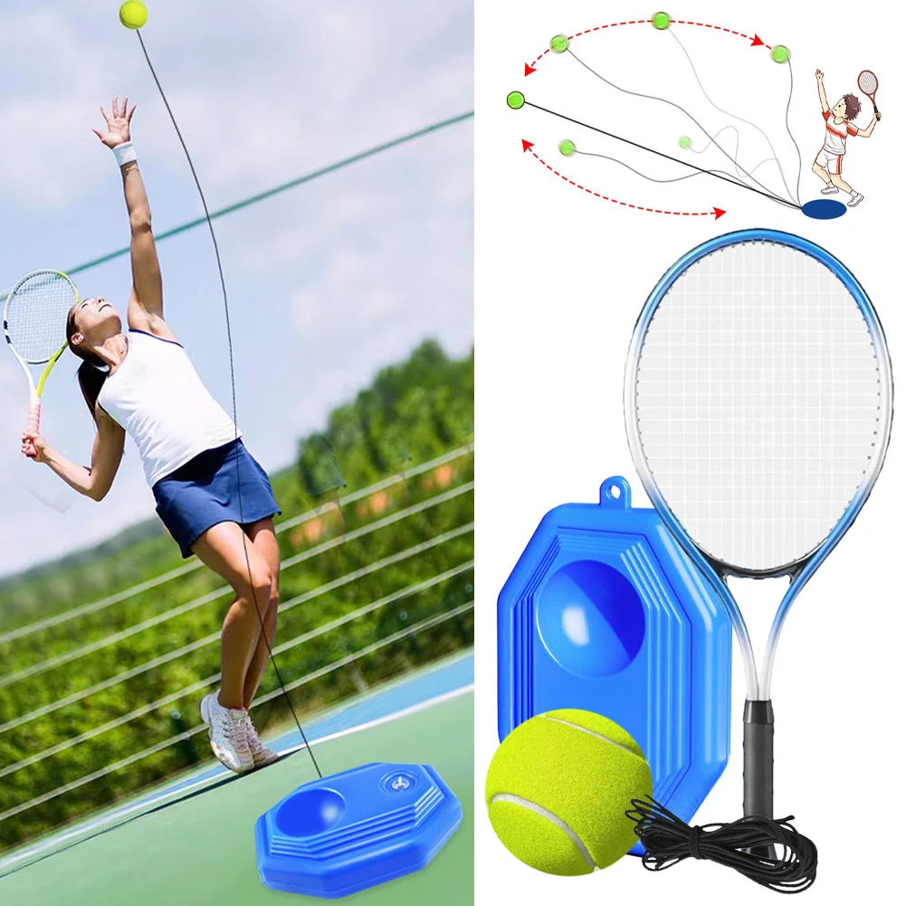 Kid-Adult-Tennis-Rebounder-With-Elastic-Rope-Self-Hitting-Single-Player ...
