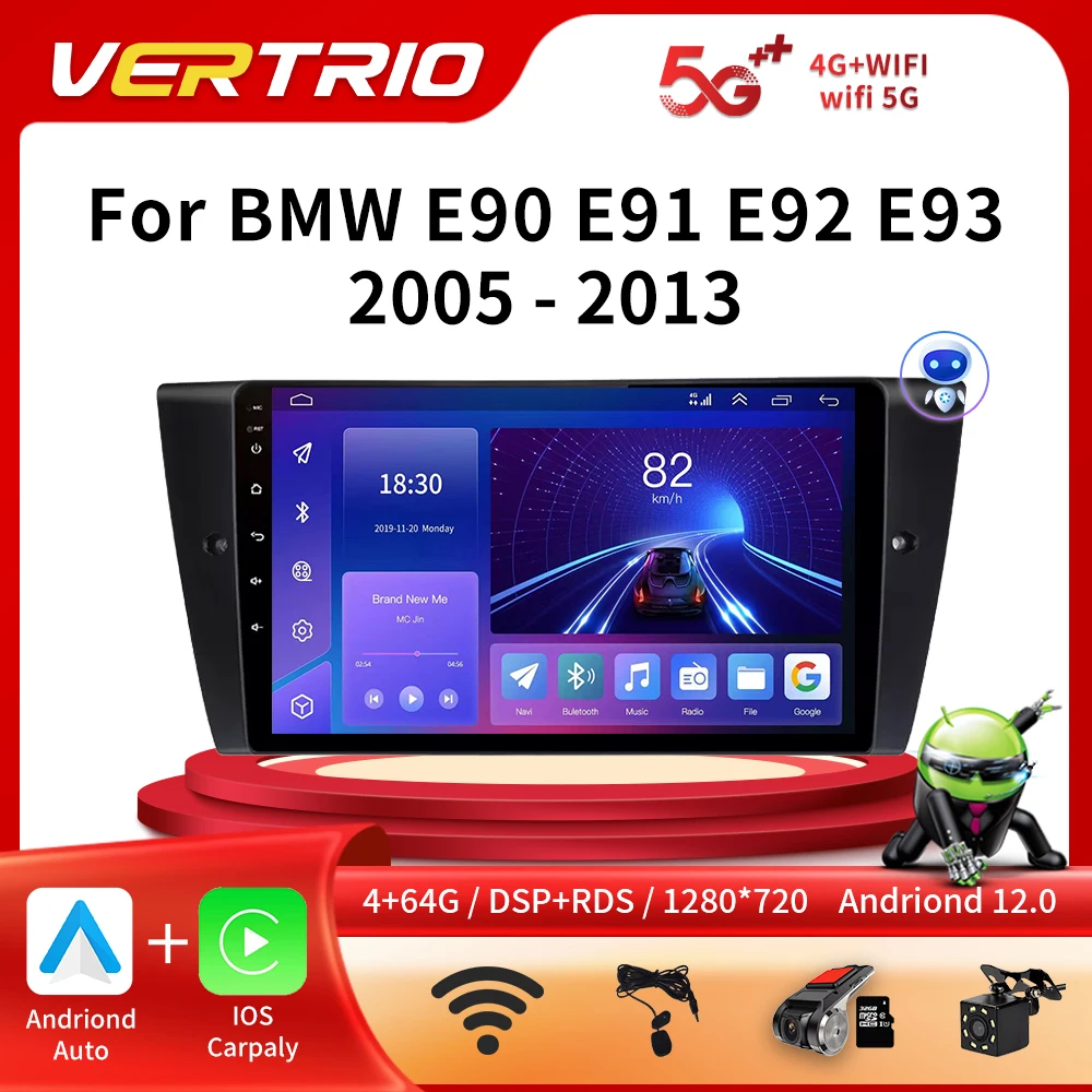 Car Android 12 Multimedia Radio Player For Bmw E90 E91 E92 E93 3 Series ...