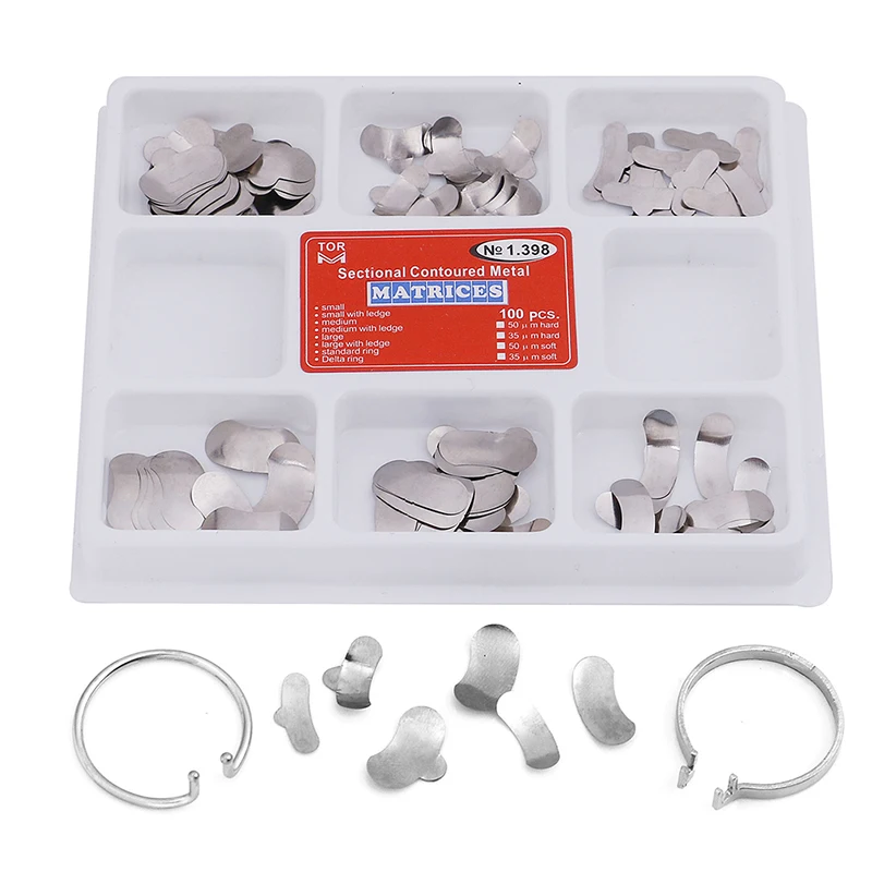 100Pcs/Box Dental Sectional Matrix System Dental Sectional Matrix Band ...
