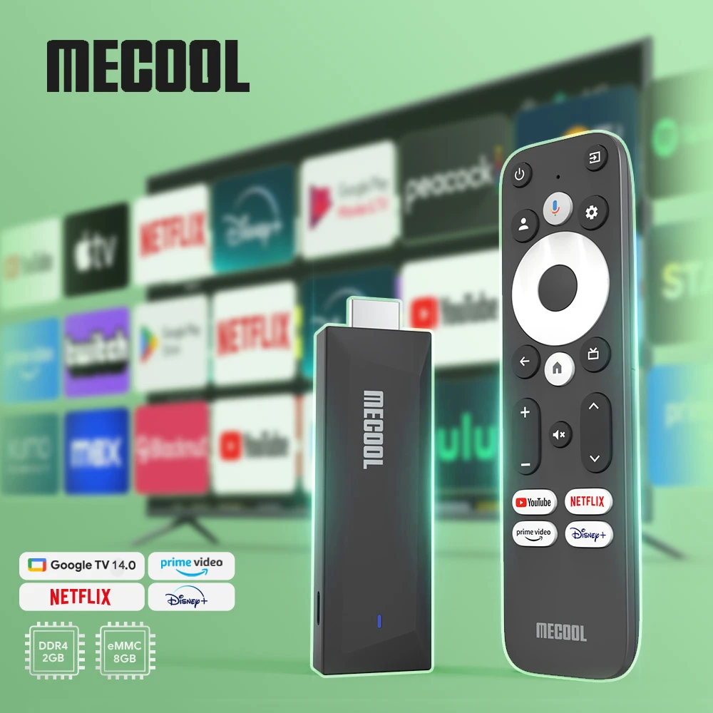 MECOOL MEgo 1 TV Stick Reltek Quad-core 8GB Google Android TV Sticks 4K ...