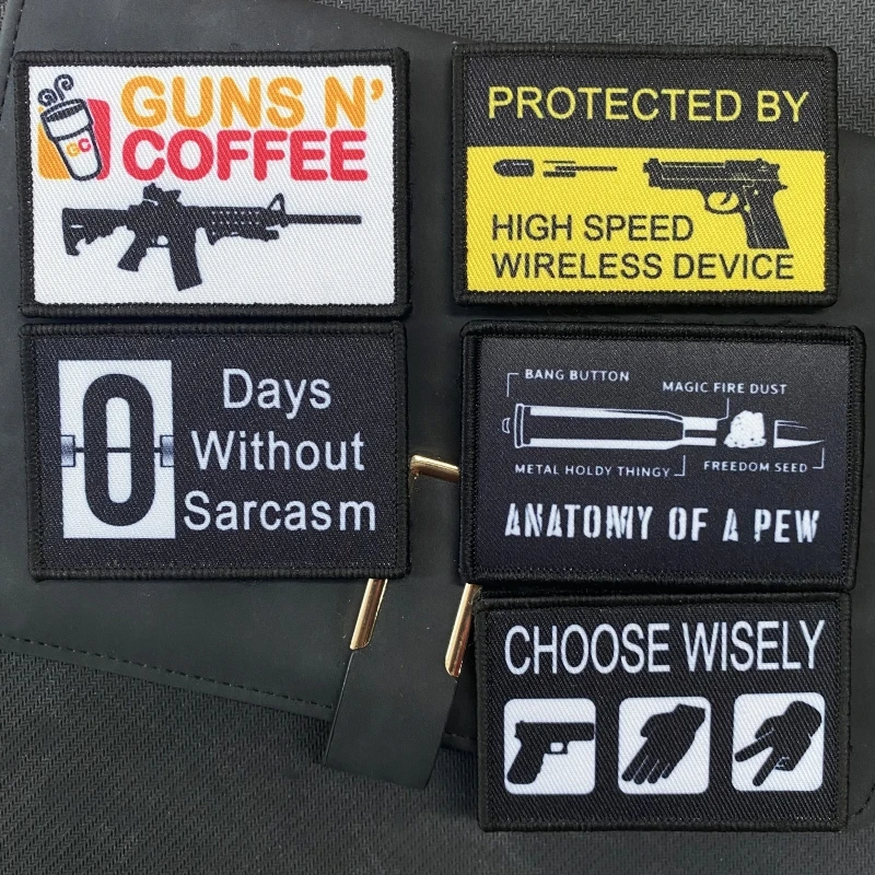 Tactical-Gun-Patch-Military-Bullet-Analysis-Printed-Backpack-Hook-and ...