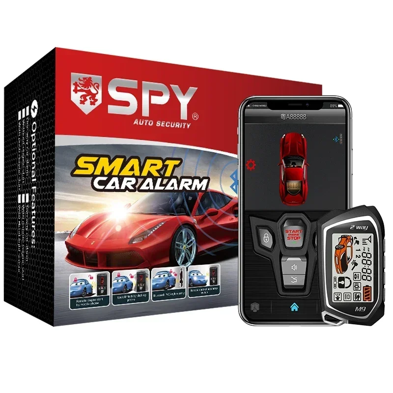 spy universal touch screen alarm system car aux anti hijack 2way ...
