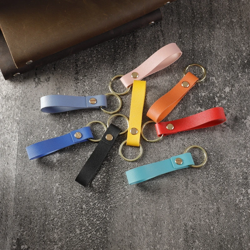 Fashion Simple Design Car Keychain Accessories Color Double sided PU ...