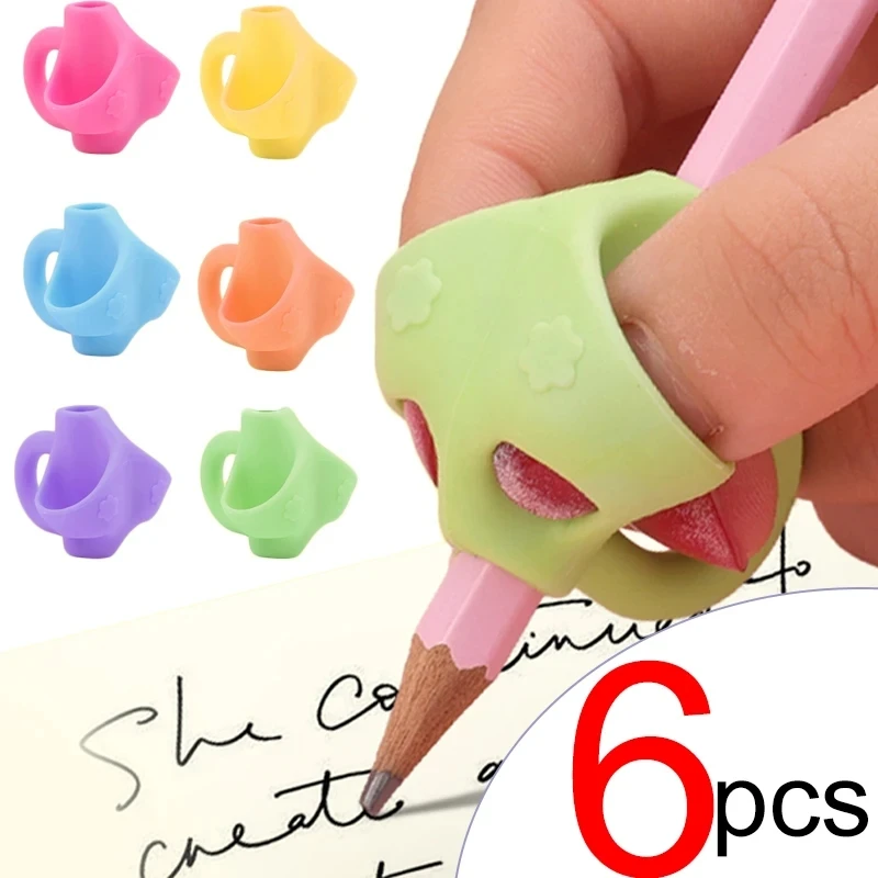 6-1Pcs-Silicone-Three-Finger-Pencil-Grip-Children-Writing-Posture ...
