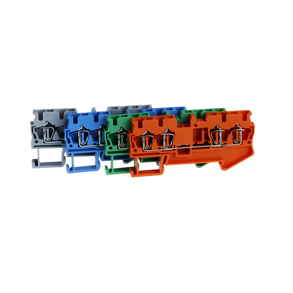 10Pcs Din Rail Terminal Block ST 2.5 QUATTRO Wire Connectors Return ...