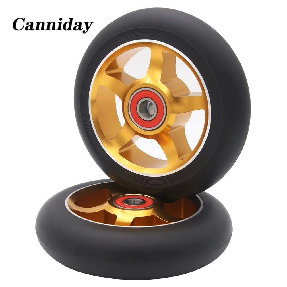 2PCS 100 mm Pro Stunt Scooter Wheels with ABEC 9 Bearings 88A Roller ...