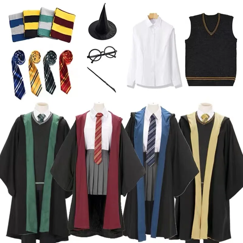 Kids-Adult-Robe-Cloak-Costume-for-Children-Men-Women-Hermione-Magic ...