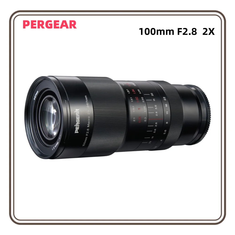 PERGEAR 100mm F2.8 Macro 2X Full-Frame Manual Focus Lens for Sony E ...