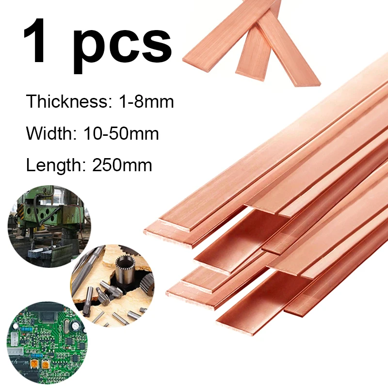 1Pcs-99-9-Pure-Copper-Thickness-1mm-8mm-Copper-Strip-Red-Copper-Pad ...