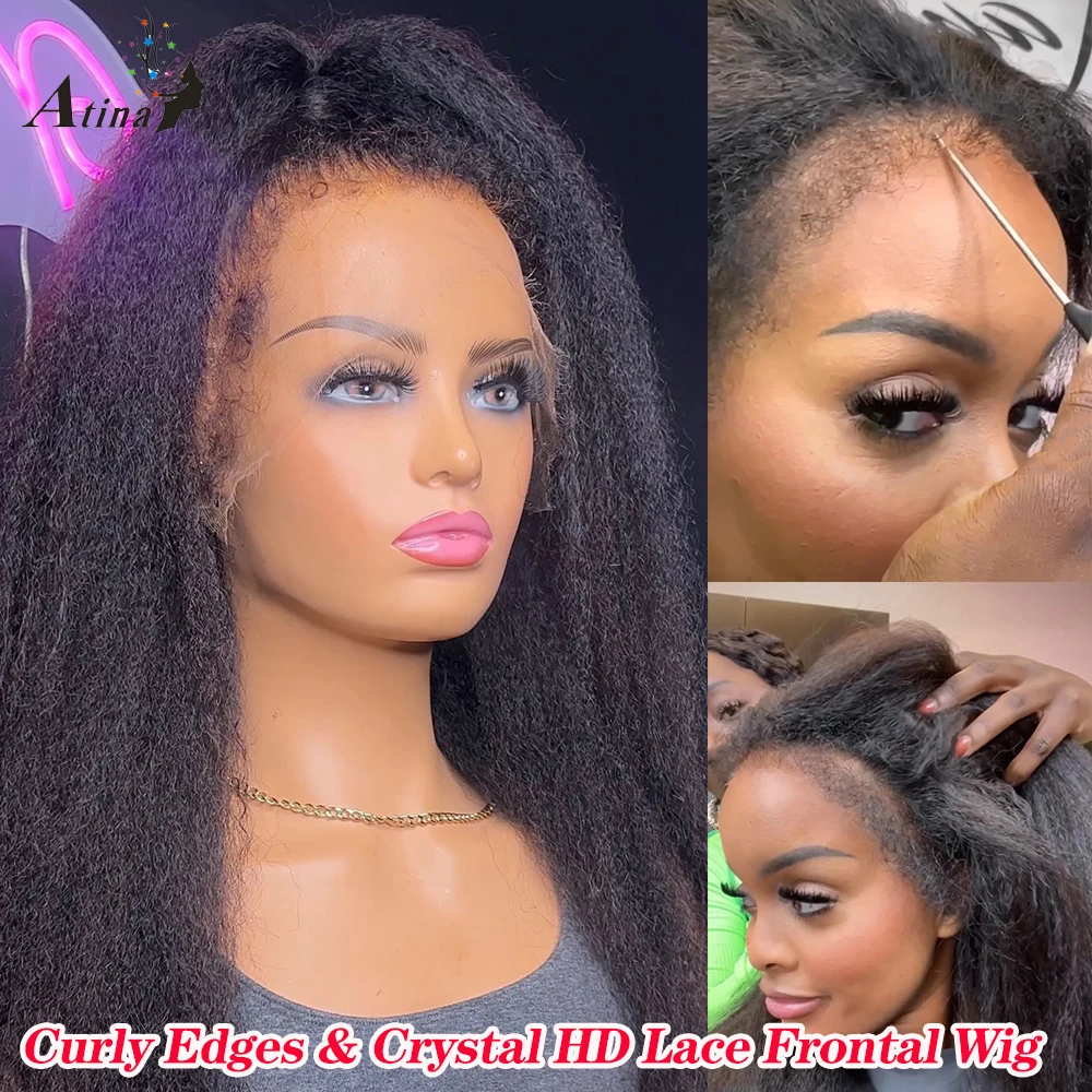 Kinky-Straight-Crystal-HD-360-Lace-Frontal-Wig-With-Curly-Baby-Hair ...
