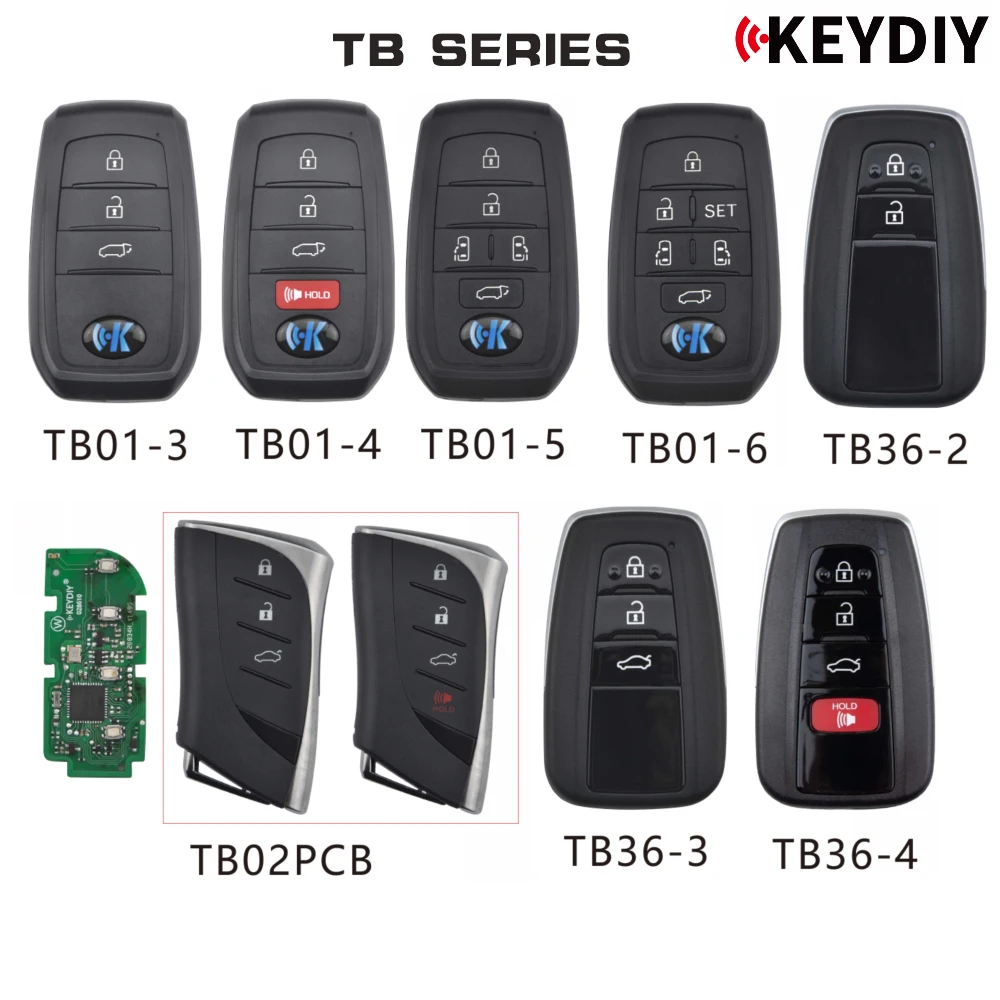 KEYDIY llave remota Universal inteligente KD, 8A, TB01, TB02, TB36, Fob para Toyota Camry, Lexus ...