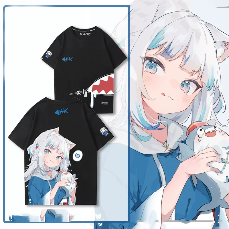 Hololive VTuber Gawr Gura Cosplay T-shirts Kawaii 3D Gura Print Kids ...