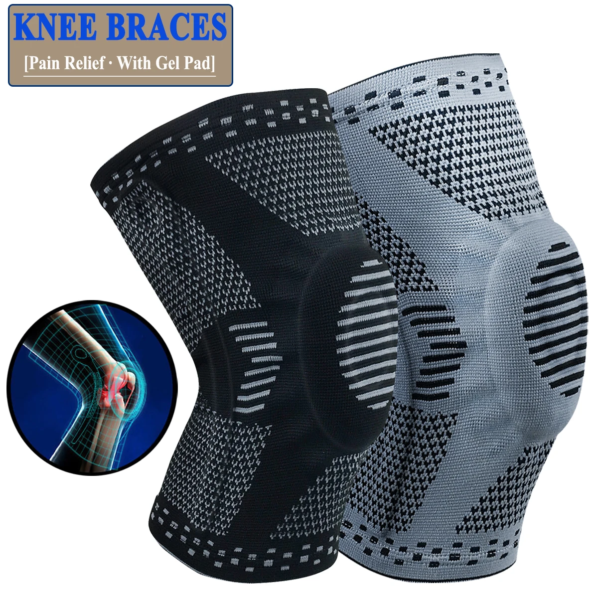 Compression-Knee-Braces-With-Gel-Pads-Sports-Knee-Support-Brace-For ...