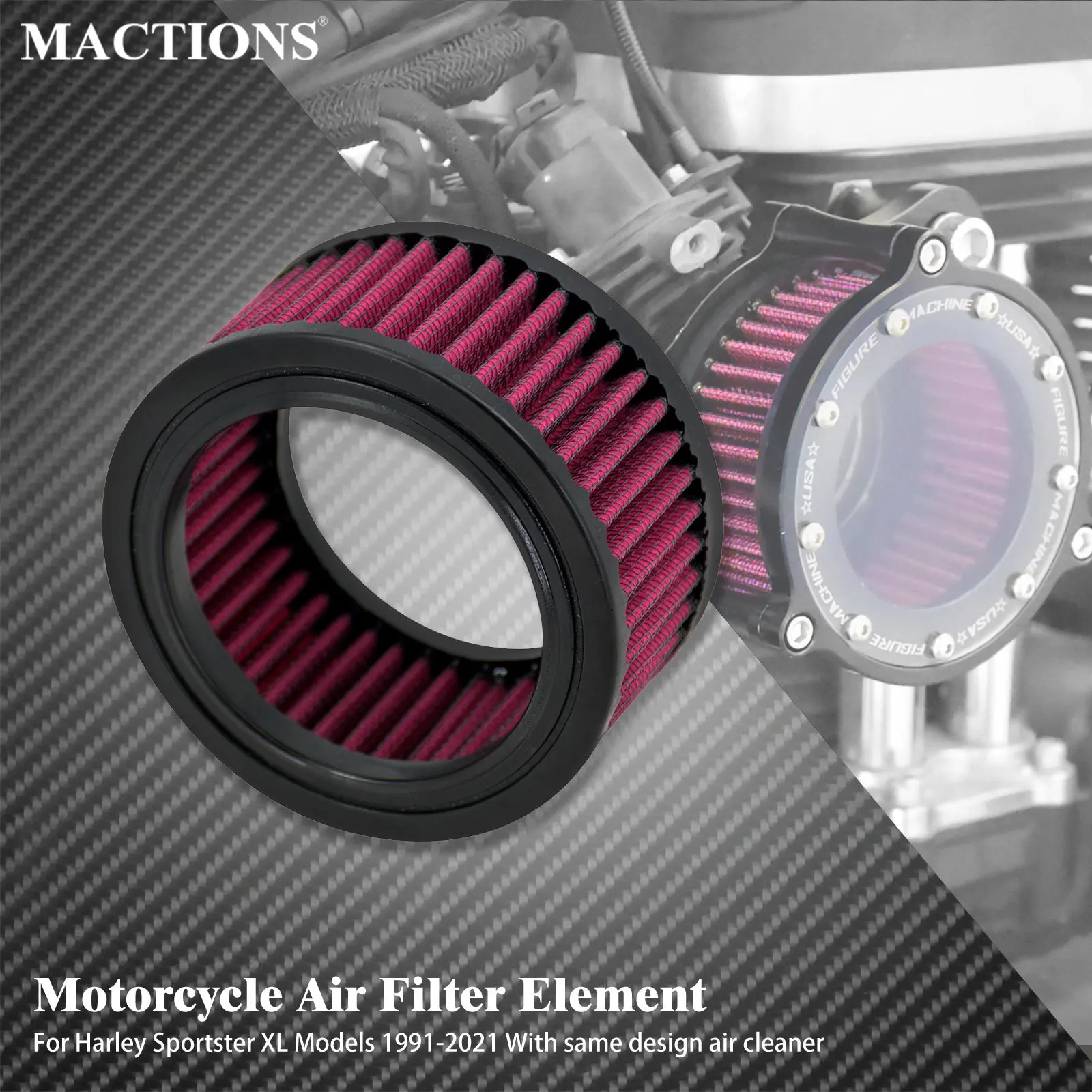 Air Filter Element Cleaner Motorcycle Air Filter Replacement For Harley ...