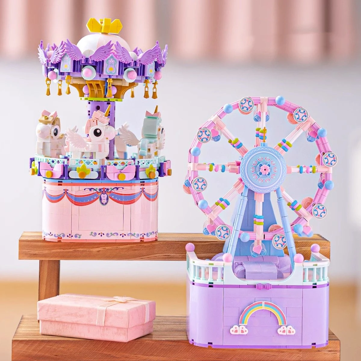 Carousel-Ferris-Wheel-Building-Blocks-Toys-Music-Box-Model-Mini-Blocks ...