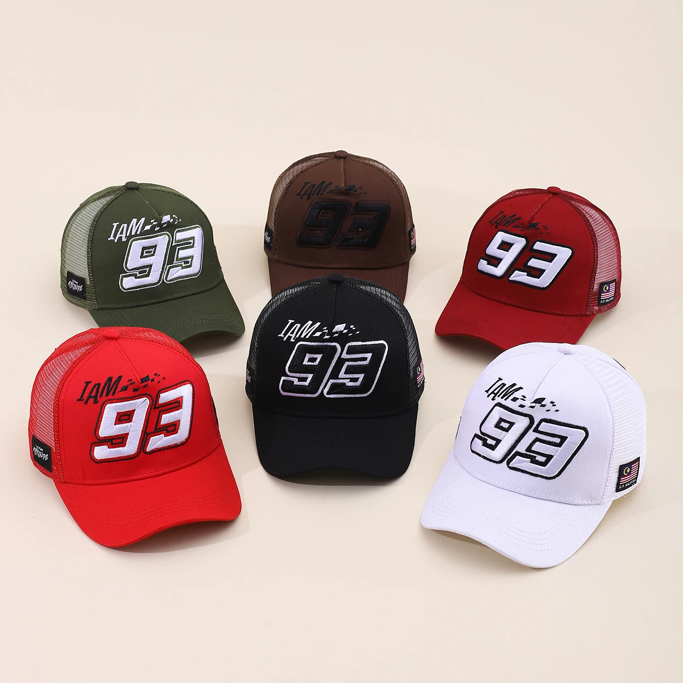 Summer Hat Motorcycle 93 Embroidered Baseball Hat Men's Off road ...