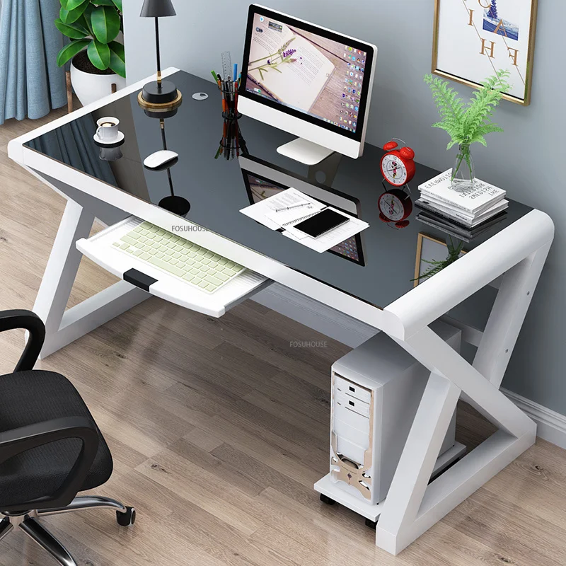 Tempered-Glass-Desktop-Computer-Desks-Office-Desk-Simple-Modern-simple-Bedroom-Study-Desk ...