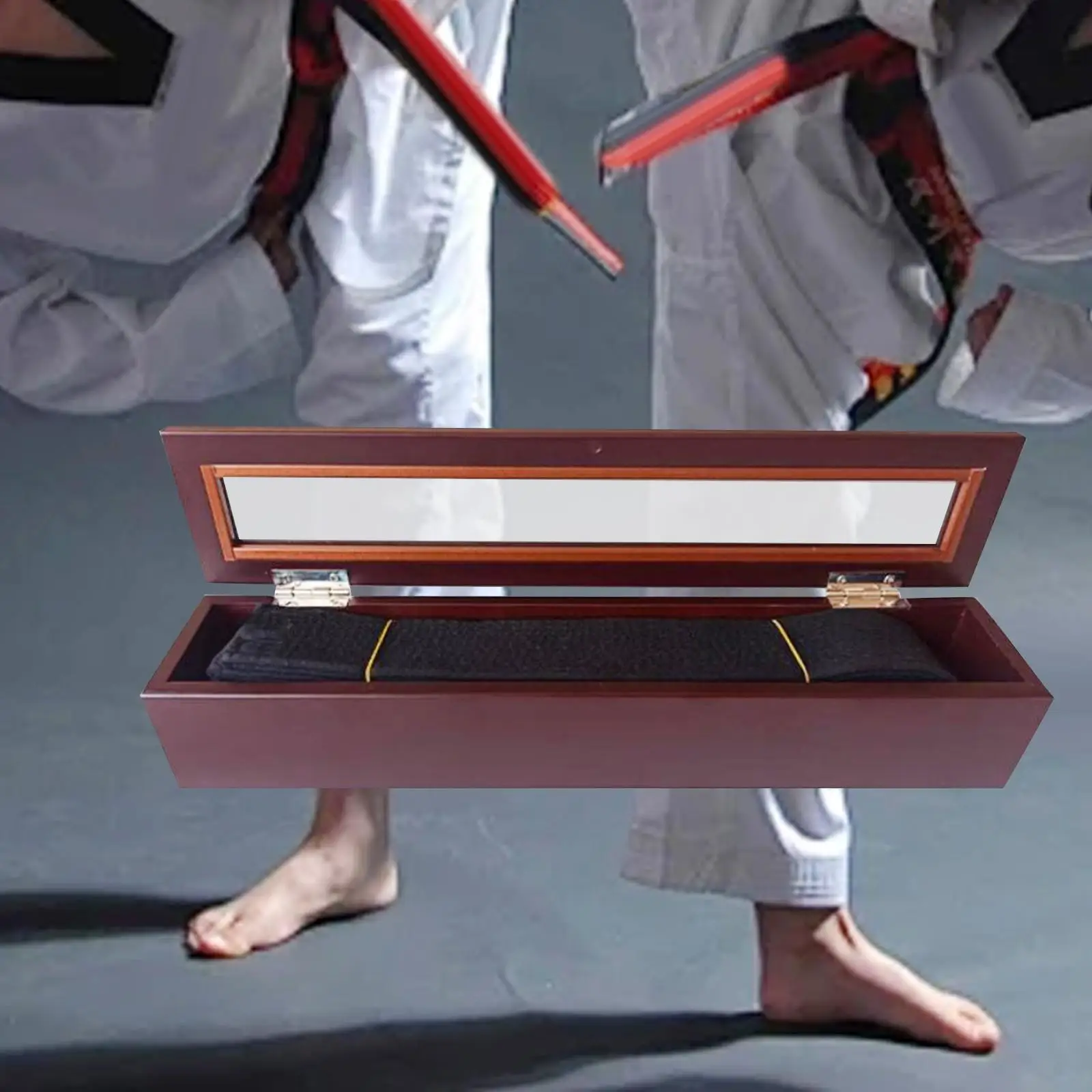 Karate-Belt-Display-Rack-Showcase-Caixa-De-Presente-De-Madeira-Para ...