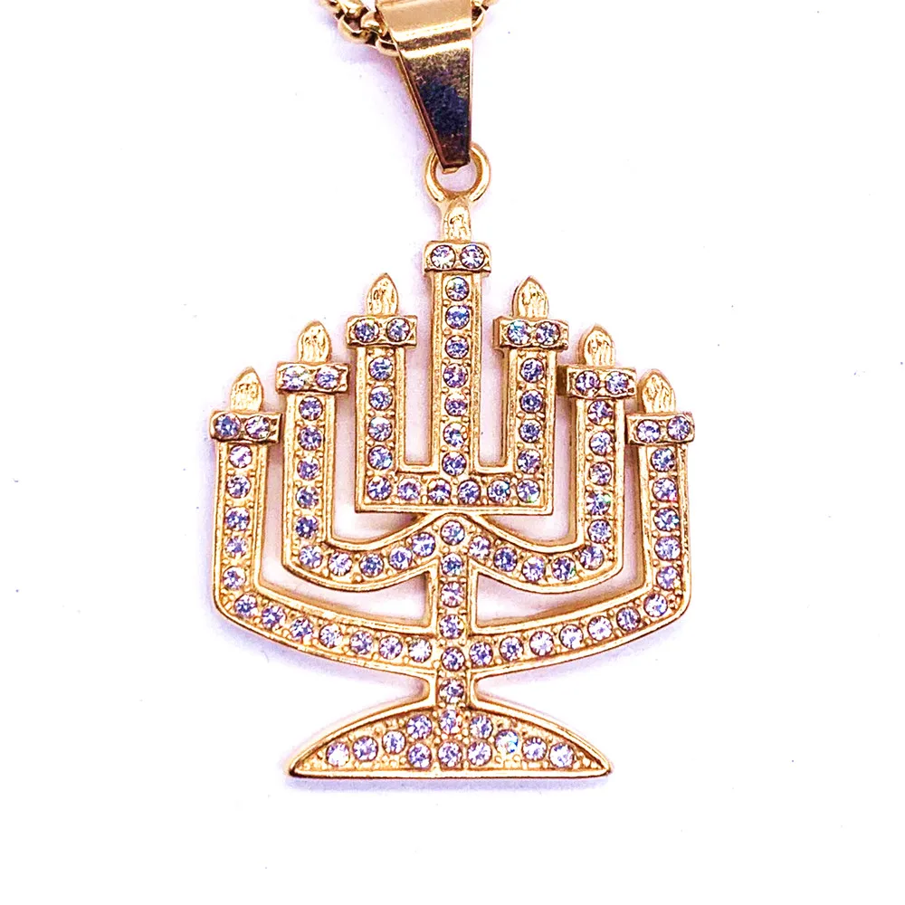 Menorah-Pendant-Judaica-Necklace-Women-Men-Religious-Symbols-Jewelry ...