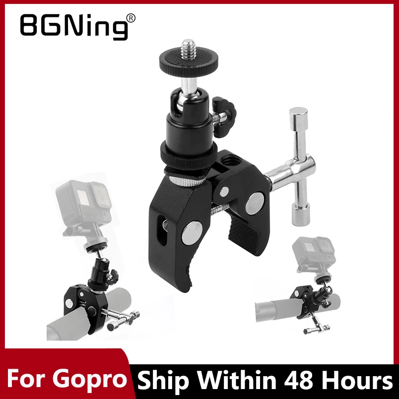 Super Clamp Mount Holder with Tripod Ball Head Adapter for Gopro ...