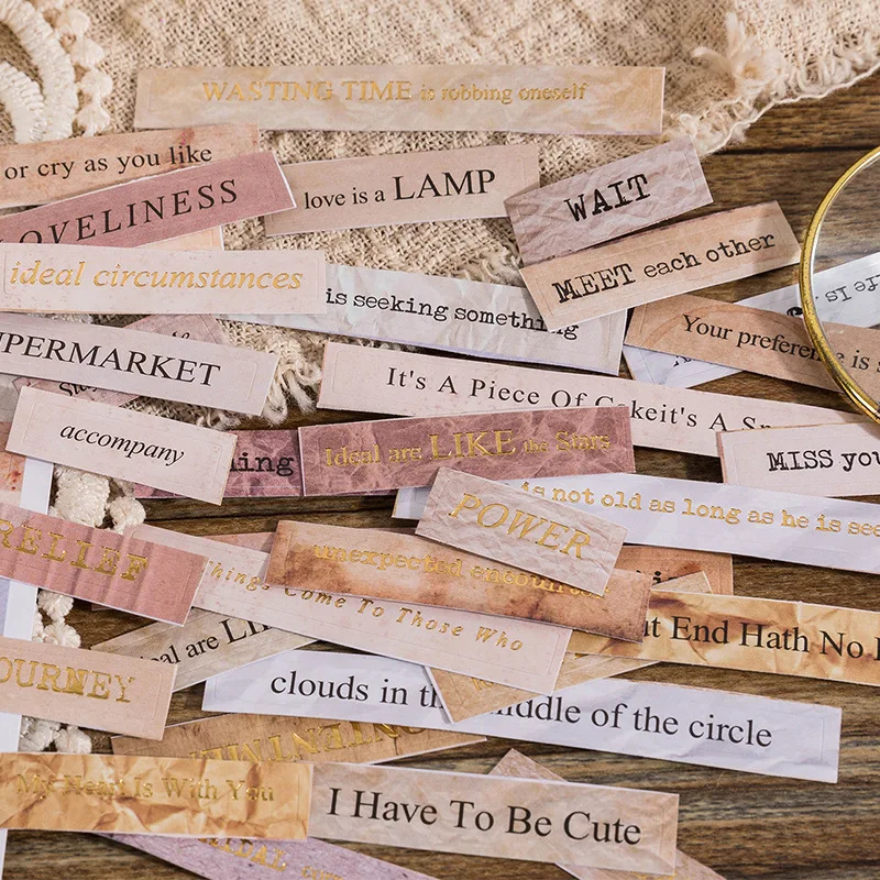 4 Sheets Vintage English Poetry Series Sticker Pack Past Memories ...