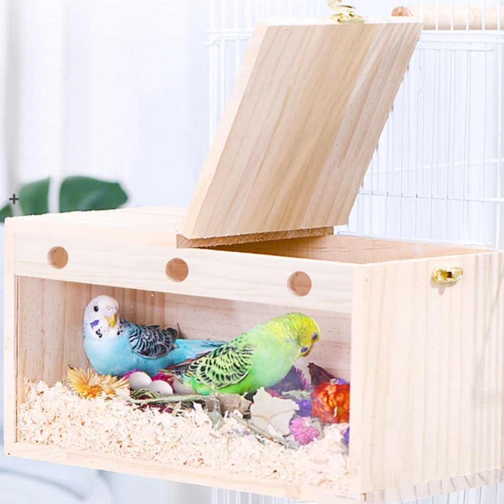 Parakeet-Nesting-Box-Bird-Box-Anti-Bite-Ring-Acrylic-Transparent-Bird ...