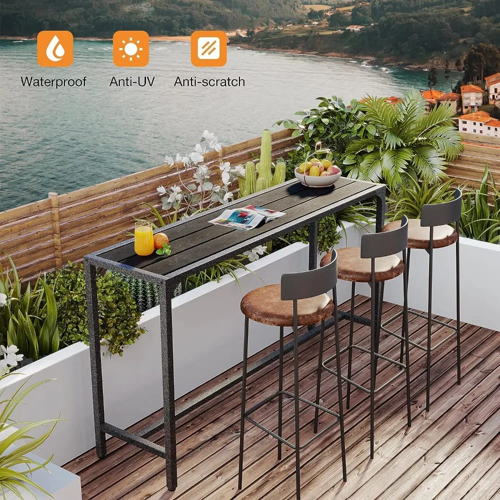 ODK Outdoor Bar Table Patio Counter Pub Height Dining Bar Table with Weather Resistant Waterproof Top AliExpress