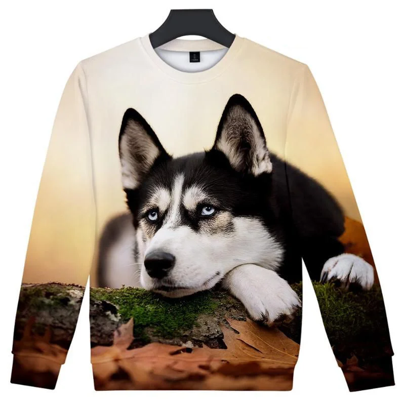 3D Printed Cute Siberian Husky Dog Hoodie For Men Animal Pattern ...