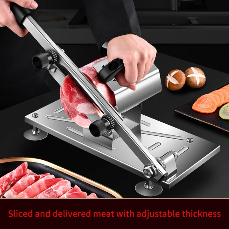 Home-Kitchen-Frozen-Meat-Slicer-Manual-Stainless-Steel-Lamb-Beef-Cutter ...