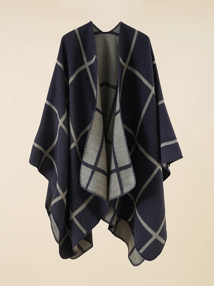 Echarpe Hiver Imitation Cashmere Women Scarf Plaid Poncho Chales Femme ...