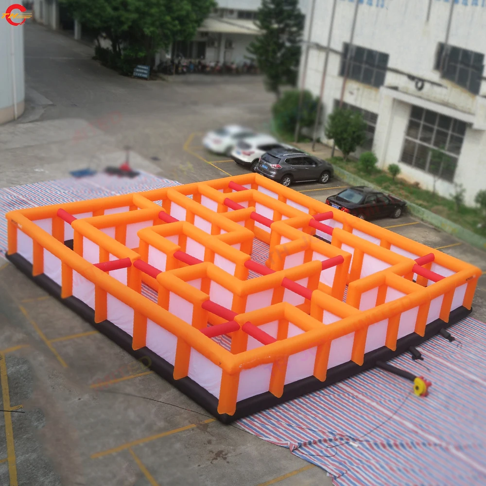Laberinto-inflable-gigante-naranja-juego-deportivo-etiqueta-de-Arena ...