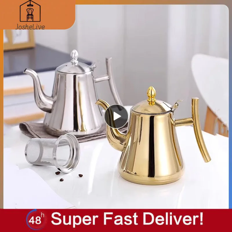 Thickening-Stainless-Steel-Teapot-Gold-Kashi-Pot-Kettle-Hotel ...