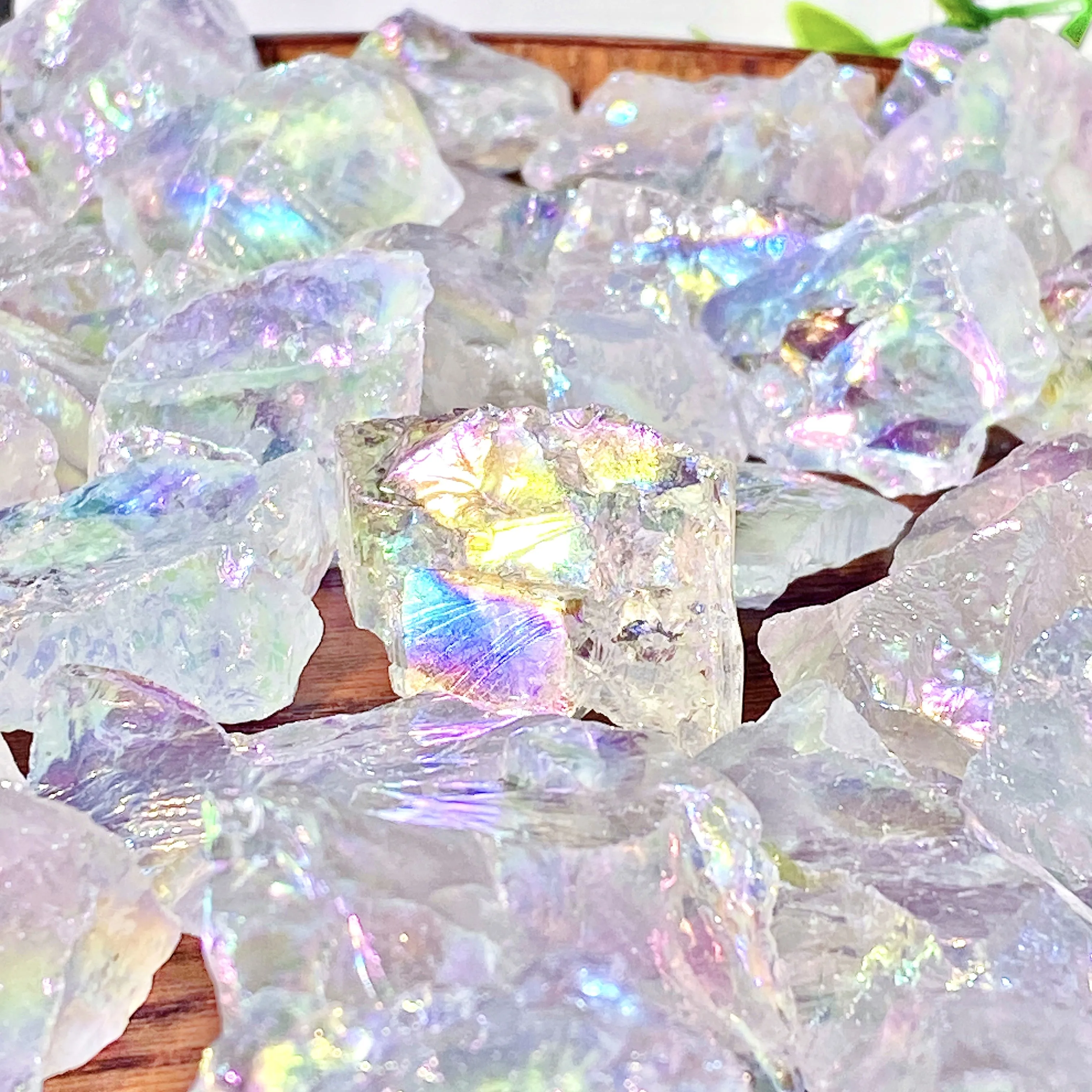 1PC High Quality Aura Clear Quartz Raw Stone Natural Crystal Raw Stone ...