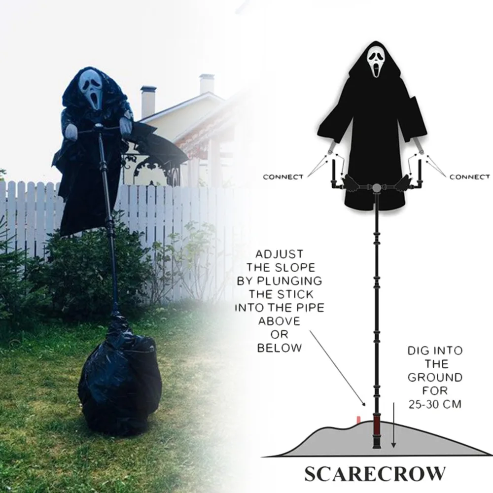New-Halloween-Scream-ScareCrow-ghost-robe-scarecrow-bird-pastoral ...