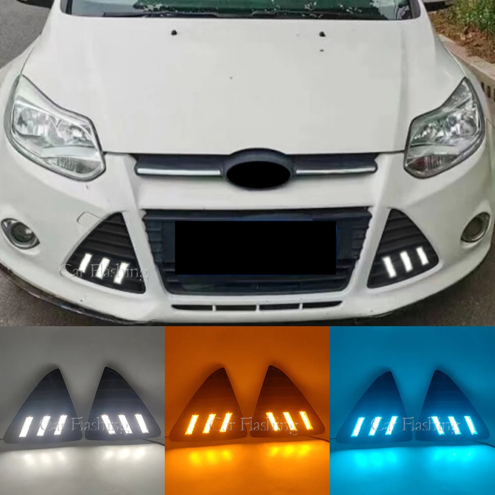 DRL For Ford Focus 3 MK3 2012 2013 2014 DRL Daytime Running Lights LED ...