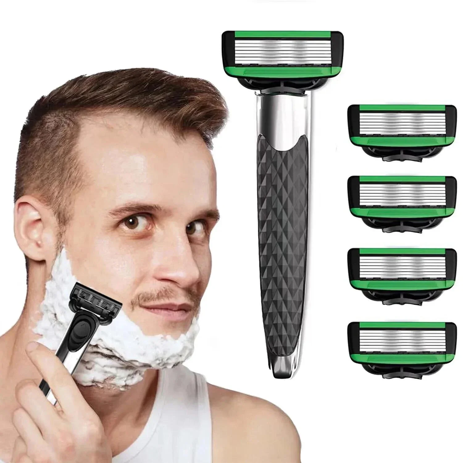 New-Manual-Razor-For-Men-7-Layer-Blade-Shaving-Knife-Stainless-Steel ...