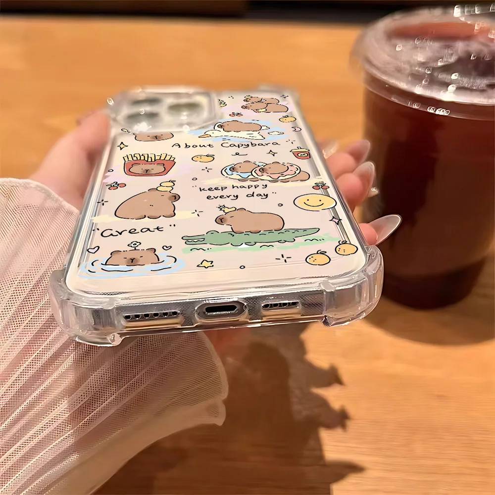 Capybara Cartoon Clear Anti-Fall Phone Case for Samsung S20 ULTRA (TMSJ ...